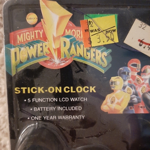 Toys | Mighty Morphin Power Rangers Stick On Clock | Poshmark